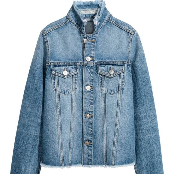 H&M | Jackets & Coats | New Hm Jacket In Washed Denim 4 | Poshmark